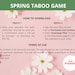 Spring Taboo Game, Spring Printable Game for Family,springtime Game ...