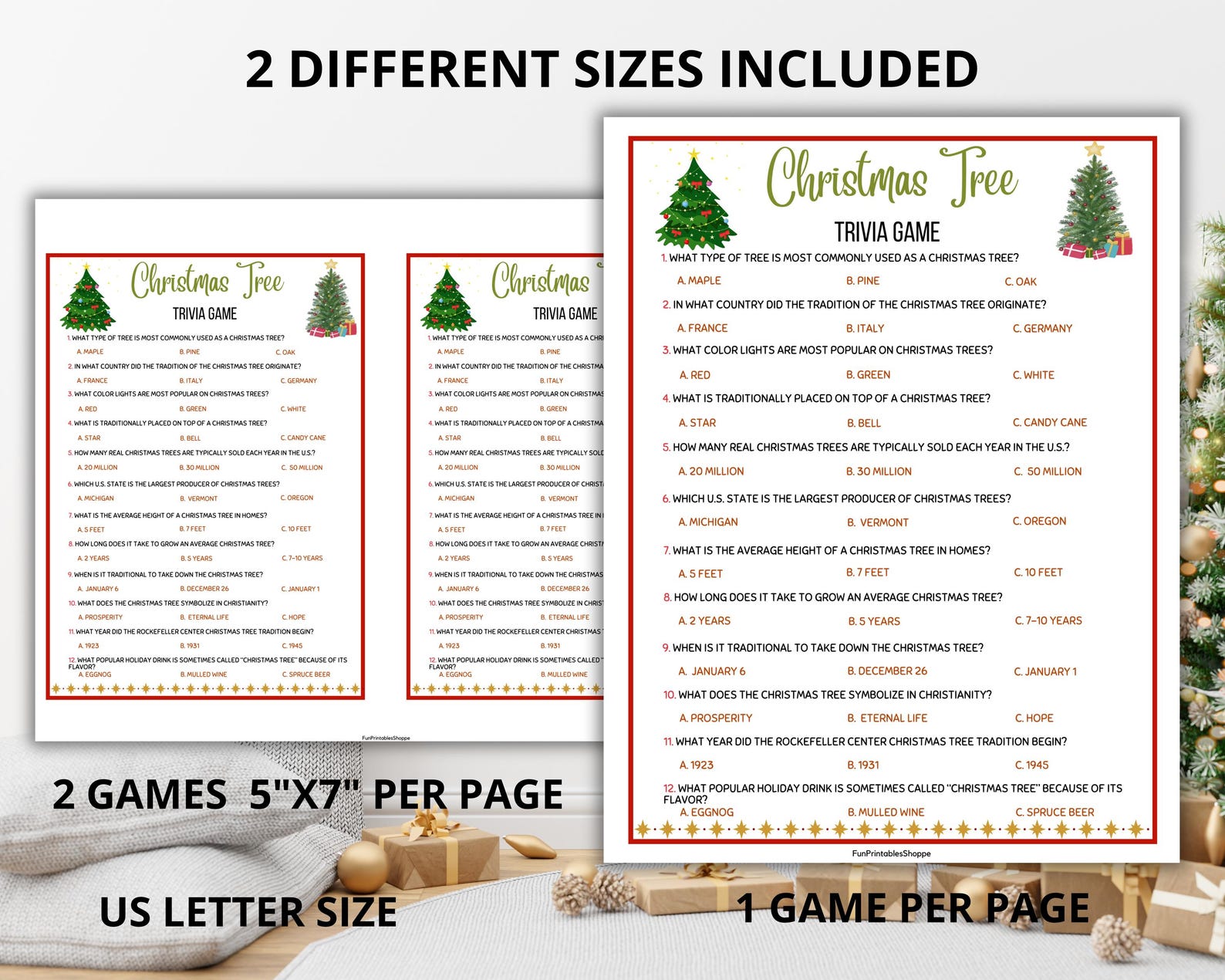 Christmas Tree Trivia,christmas Trivia,christmas Tree Quiz,holiday ...