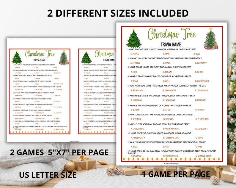 Christmas Tree Trivia,christmas Trivia,christmas Tree Quiz,holiday ...
