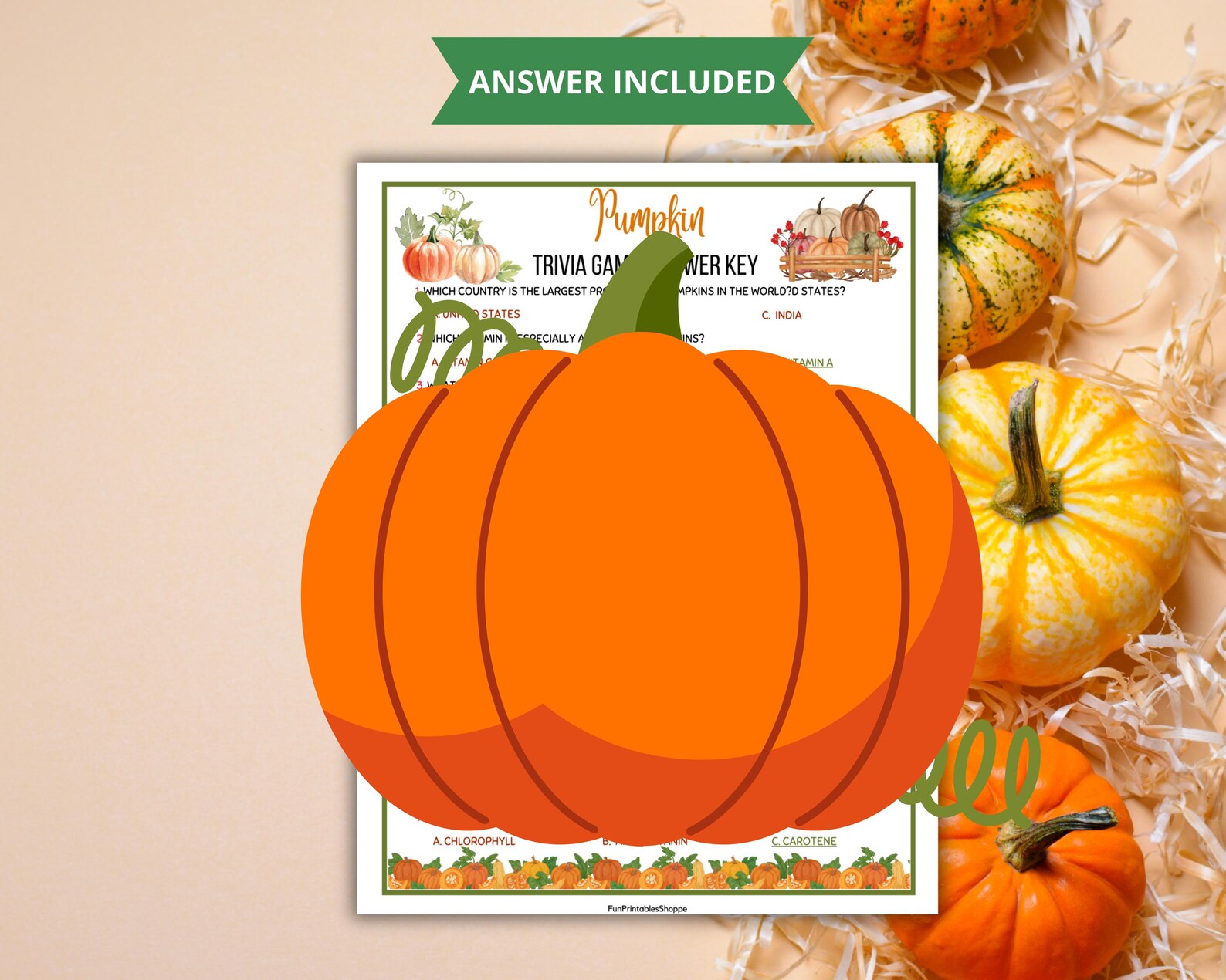 Pumpkin Trivia Game,fall Trivia,autumn Trivia,pumpkin Quiz,october ...