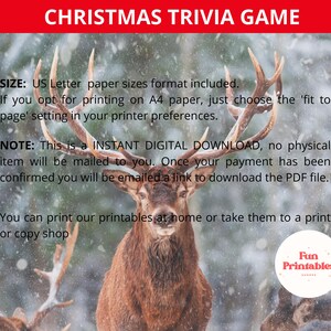 Reindeer Trivia Game,reindeer Quiz,christmas Party Game,christmas Quiz ...