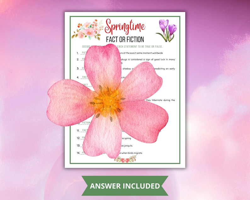 Spring Fact or Fiction,spring Trivia,spring Quiz ,spring True or False ...