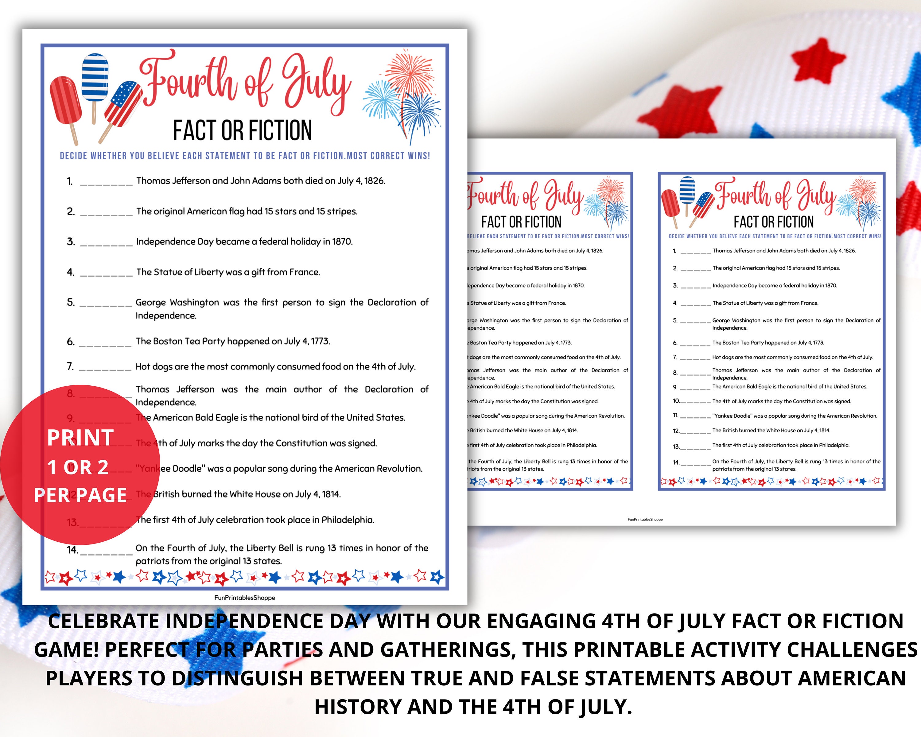 4th of July Fact or Fiction,july 4th Fact or Fiction,independence Day ...