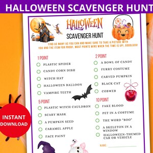 Halloween Photo Scavenger Hunt,outdoor Scavenger Hunt,fun Halloween ...