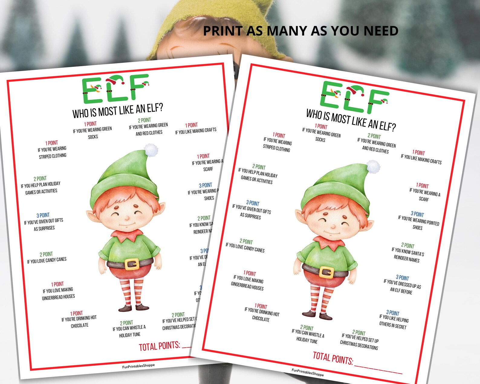 Who is Most Like an Elf,christmas Elf Game,mix and Mingle Game,family ...