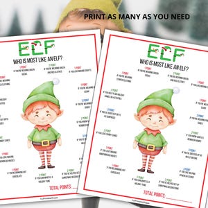 Who is Most Like an Elf,christmas Elf Game,mix and Mingle Game,family ...