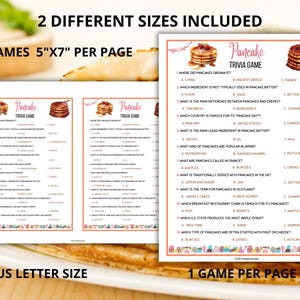 Pancake Trivia Game,pancake Day Game,pancake Quiz,pancake Party Games ...