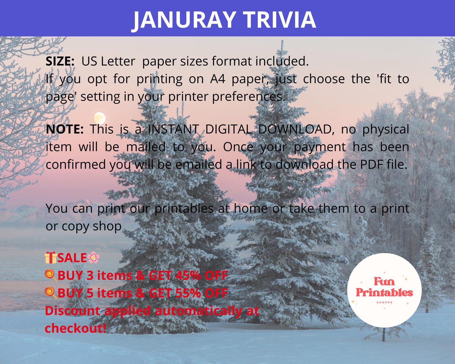 January Trivia Game,winter Trivia,month Trivia,january Quiz,holiday ...