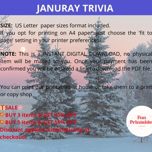 January Trivia Game,winter Trivia,month Trivia,january Quiz,holiday ...