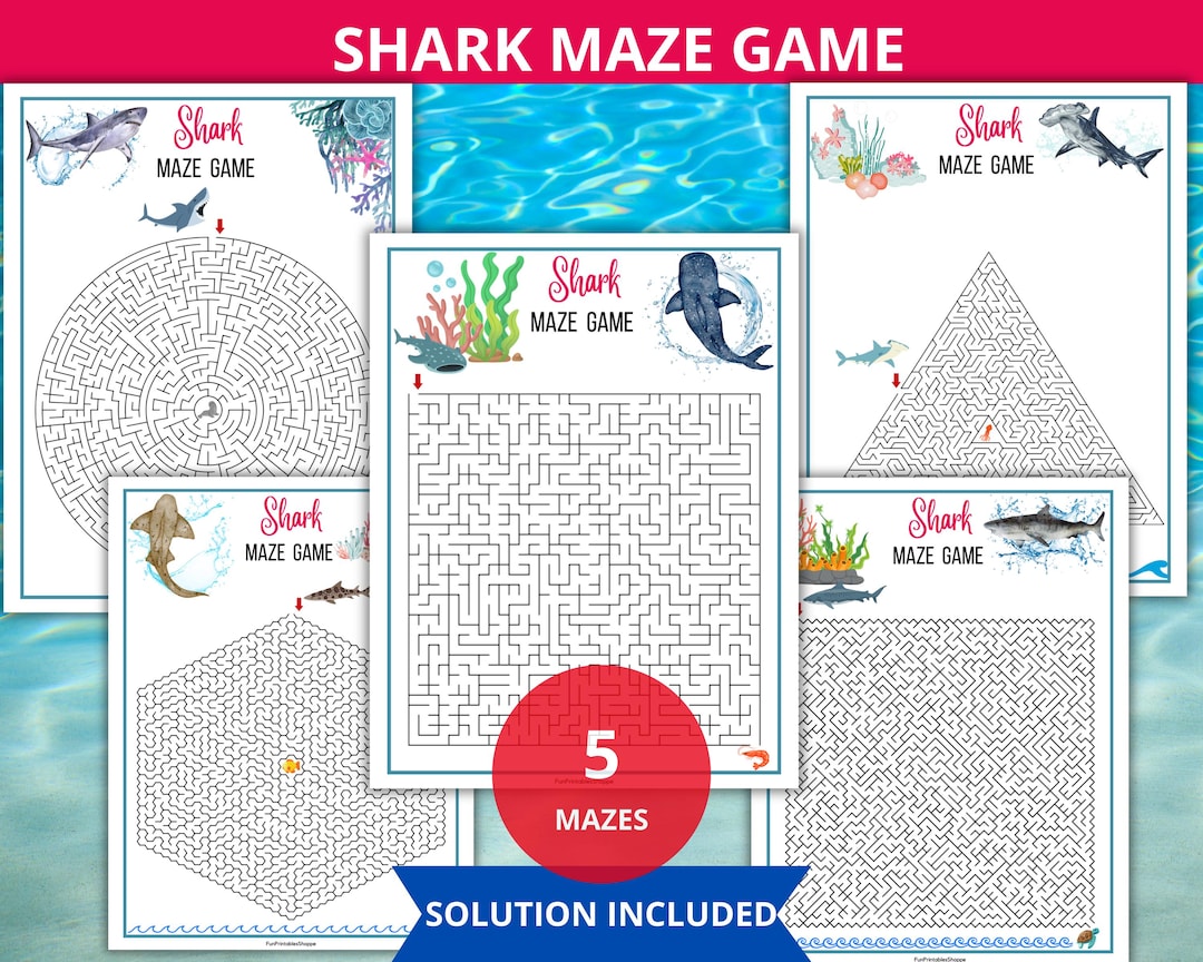 Shark Maze,shark Activity Game,shark Games,summer Game,maze for Teens ...