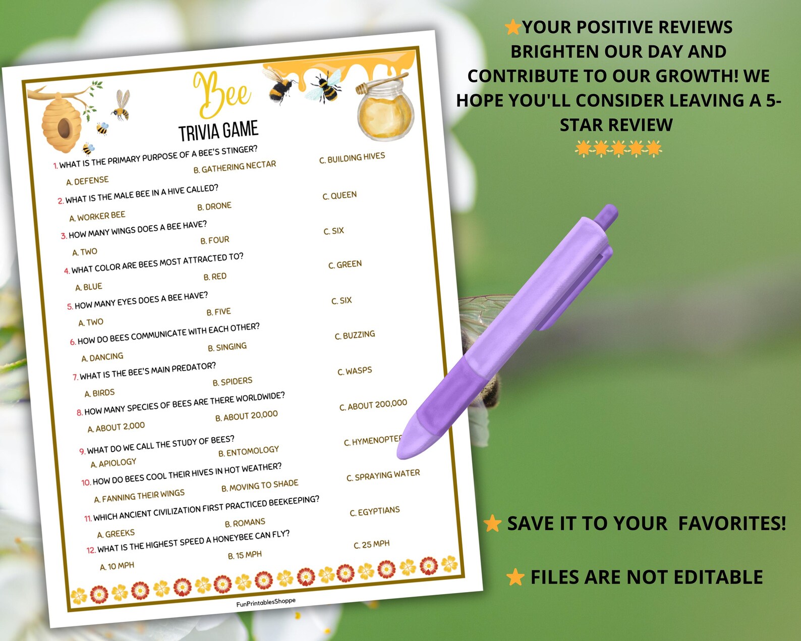 Bee Trivia Game,honey Bee Trivia,bee Quiz,bugs Trivia,animals Quiz ...
