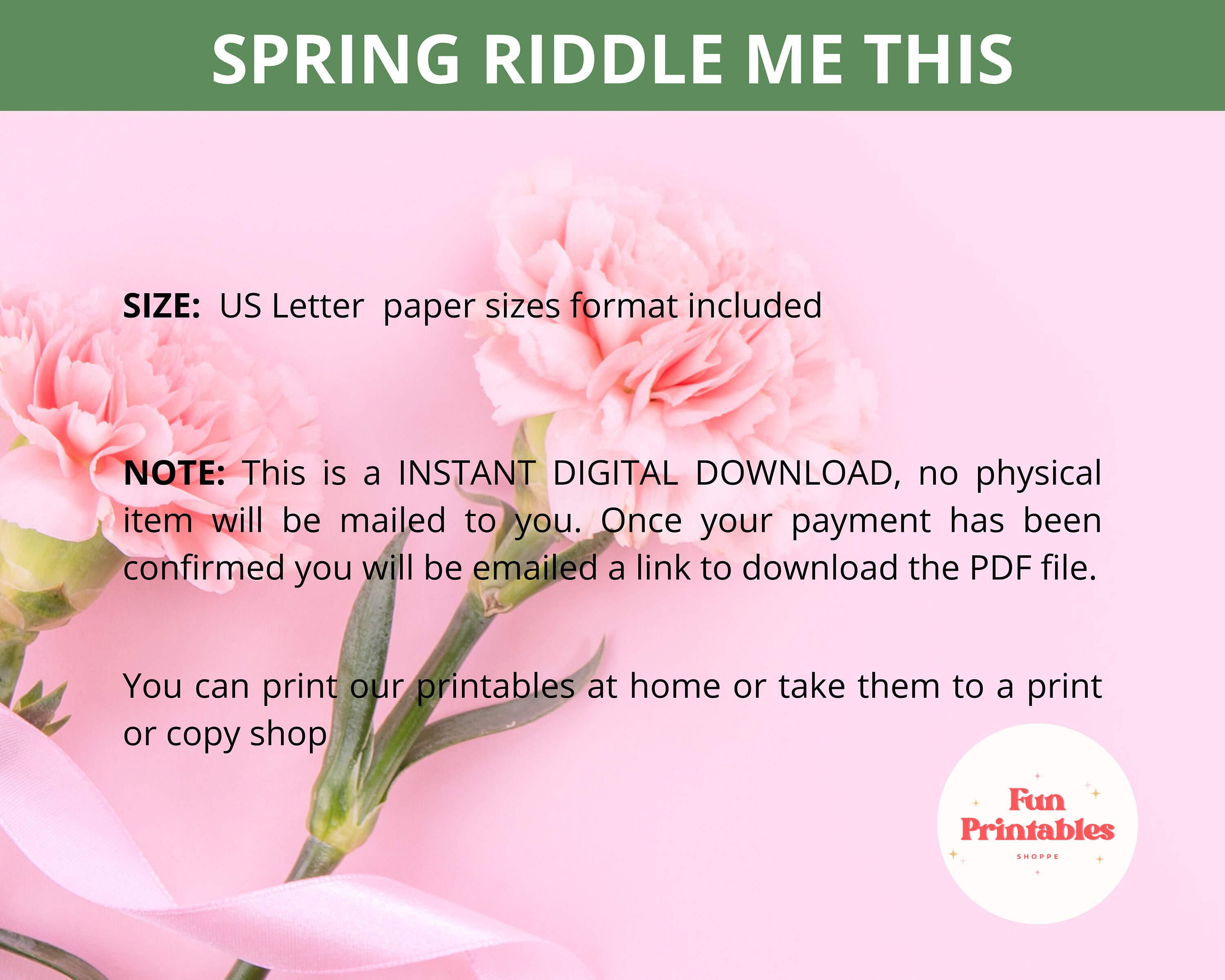 Spring Riddle Me This Game, Printable Spring Game, Springtime Games ...
