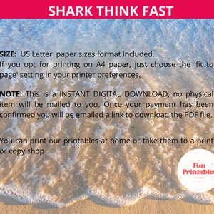 Shark Think Fast Game,summer Activity,shark Week Game,shark Birthday ...