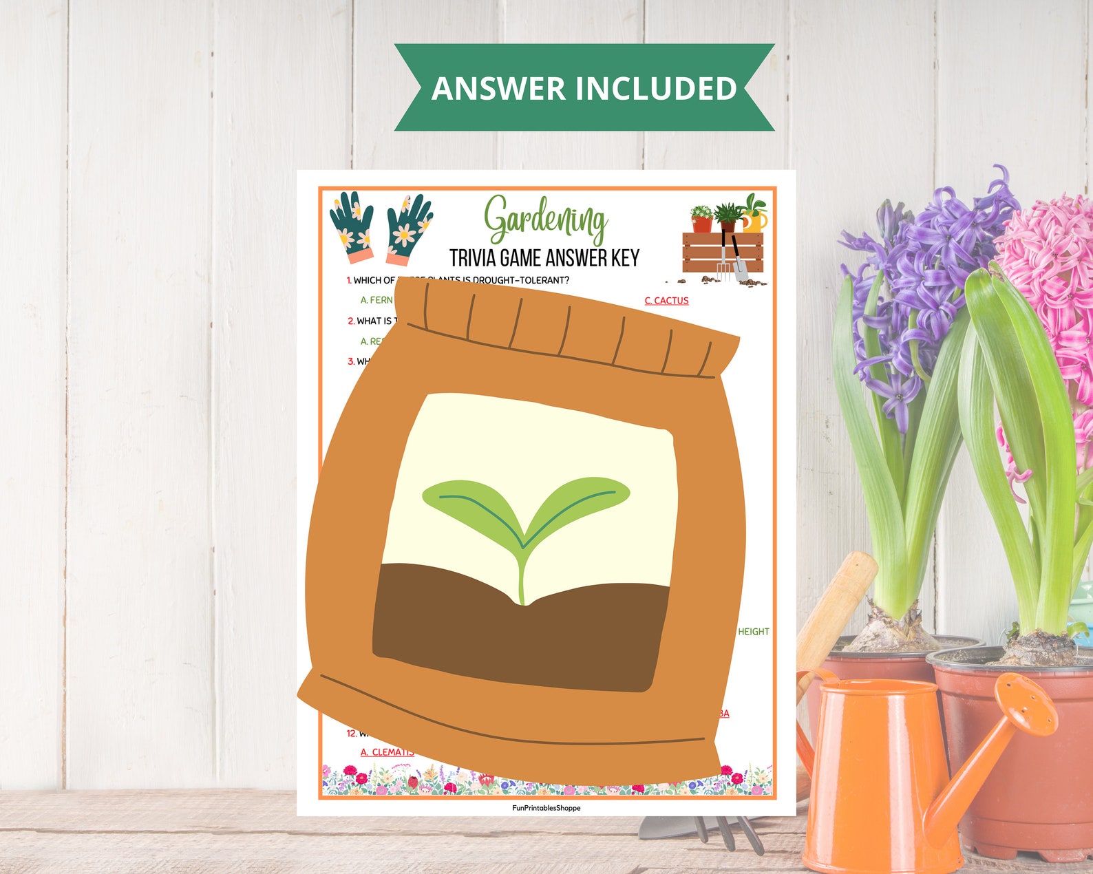 Gardening Trivia Game,vegetable Trivia,plants Trivia,garden Questions ...