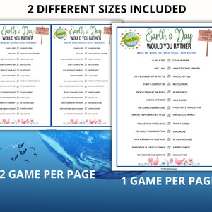 Earth Day Would You Rather Game, This or That Game,earth Day Activity ...