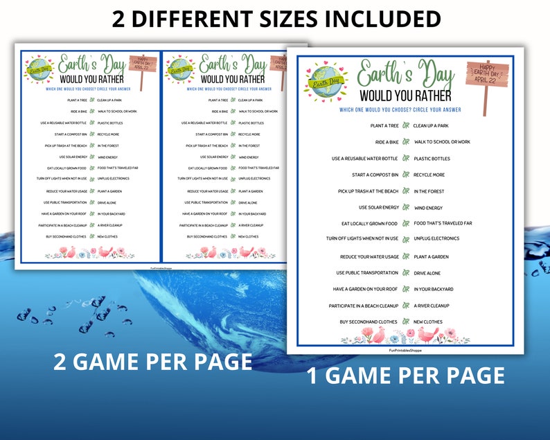 Earth Day Would You Rather Game, This or That Game,earth Day Activity ...