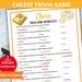Cheese Trivia Game,printable Cheese Trivia,cheese Party Game,food ...
