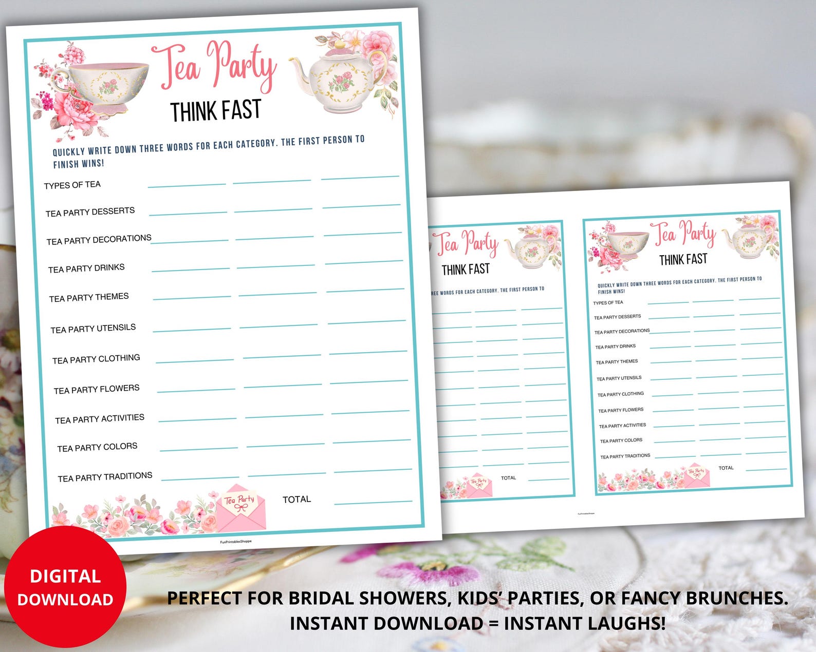 Tea Party Trivia,tea Party Games,tea Party Think Fast,tea Party ...