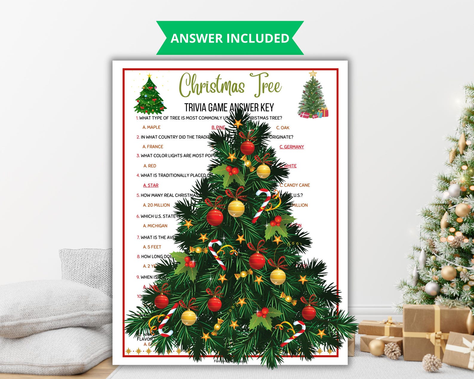 Christmas Tree Trivia,christmas Trivia,christmas Tree Quiz,holiday ...