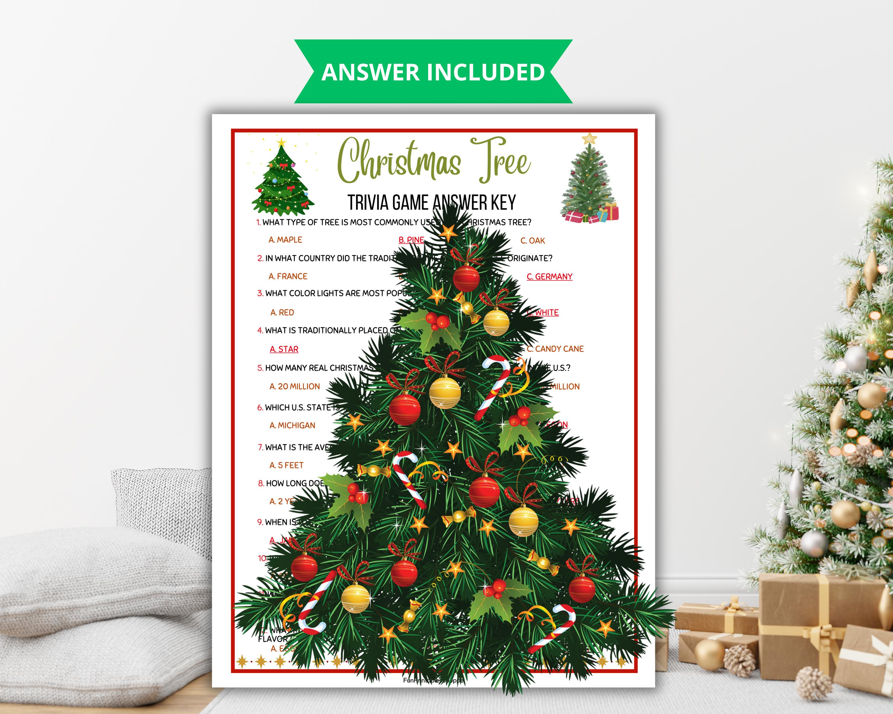 Christmas Tree Trivia,christmas Trivia,christmas Tree Quiz,holiday ...