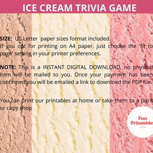 Ice Cream Trivia Game,ice Cream Trivia Quiz,ice Cream Party Games ...