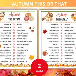 Fall This or That,fall Trivia,autumn Party Game,fall Time Activities ...