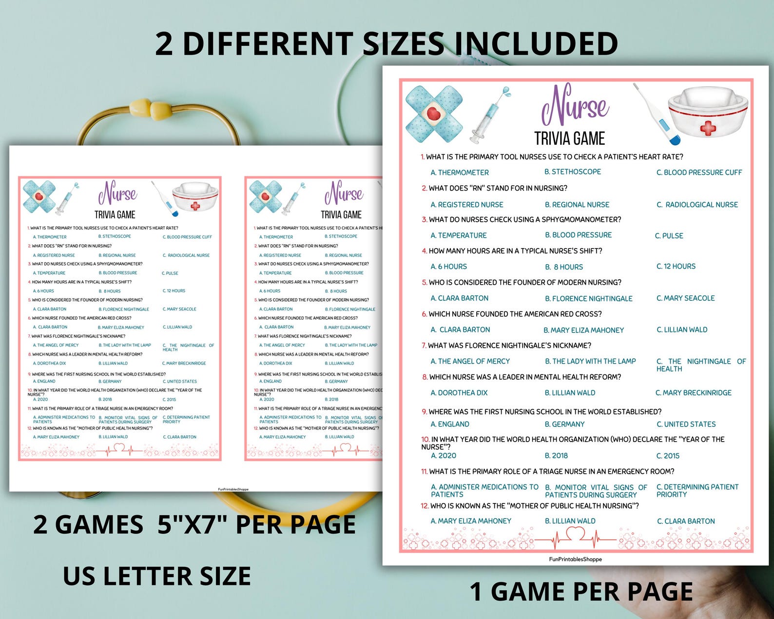 Nurse Trivia Game,nurse Quiz,nurse Appreciation Game,healthcare Trivia ...