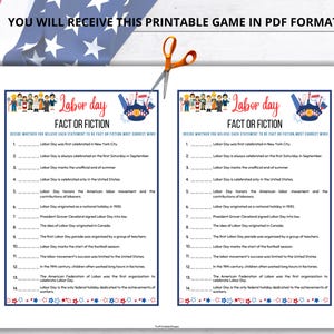 Labor Day Fact or Fiction,labor Day Trivia,american Trivia,trivia ...