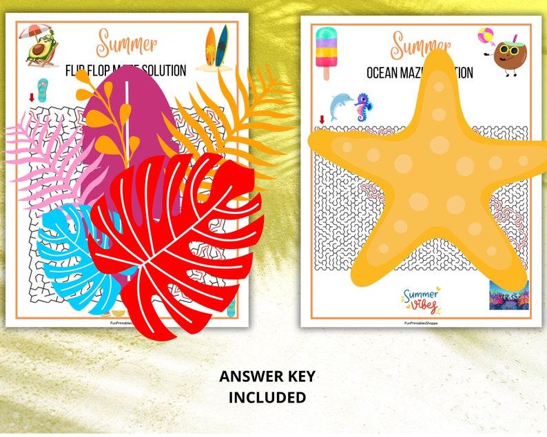 Summer Maze,summer Activity for Adults,summertime Party Games,summer ...