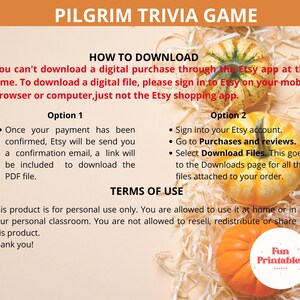 Thanksgiving Trivia Game,pilgrim Trivia Quiz,friendsgiving Games ...