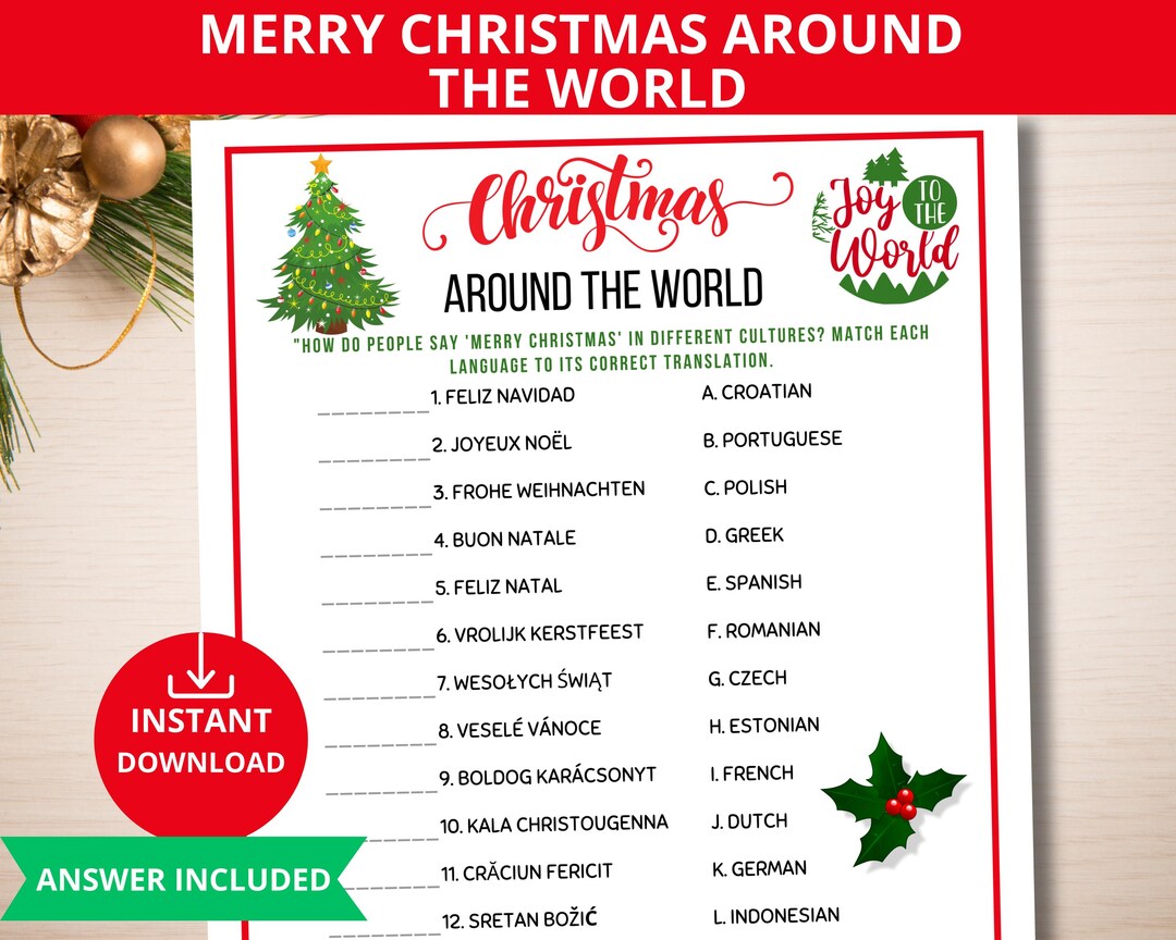 Merry Christmas Around the World Trivia,xmas Trivia,holiday Party Game ...