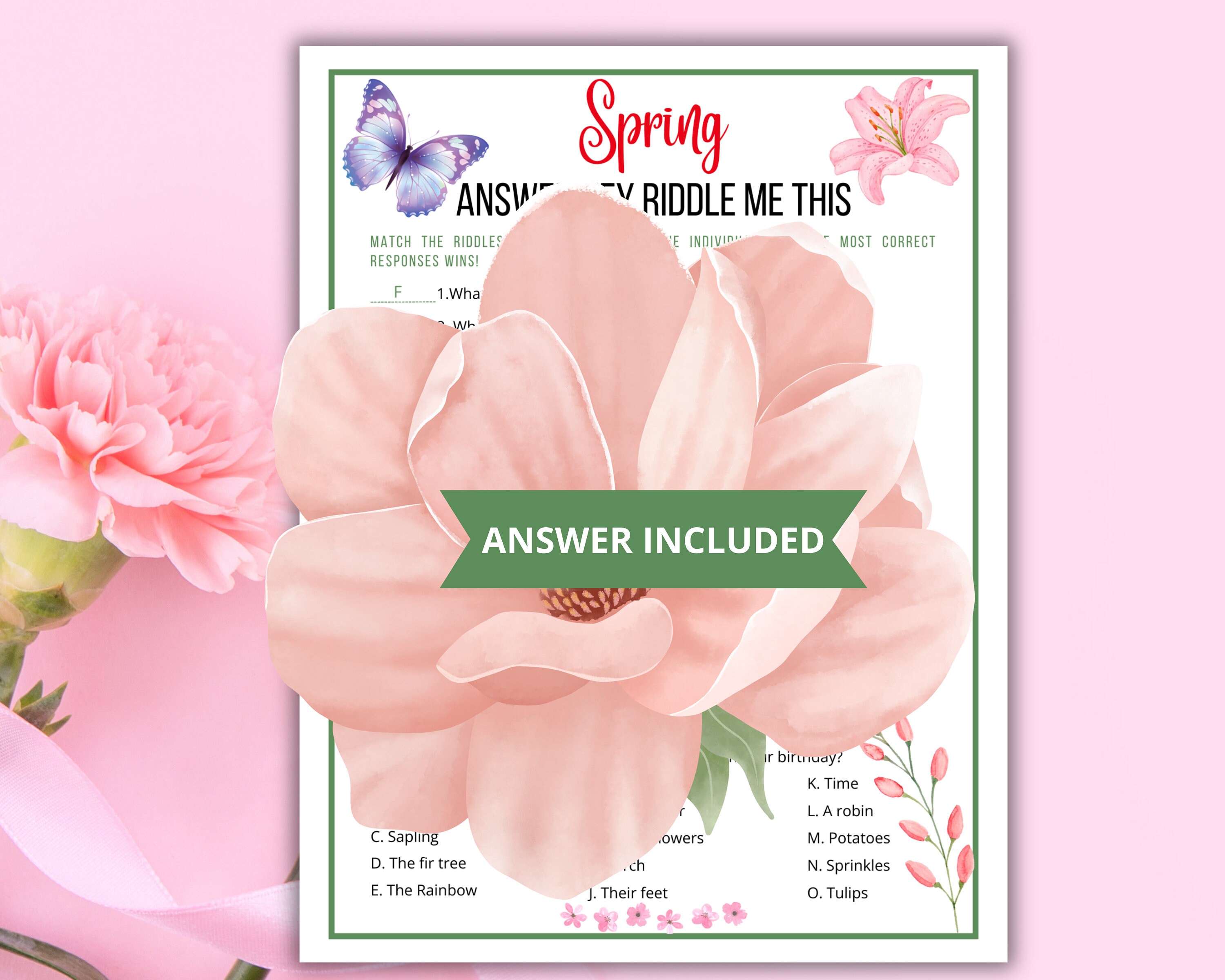Spring Riddle Me This Game, Printable Spring Game, Springtime Games ...