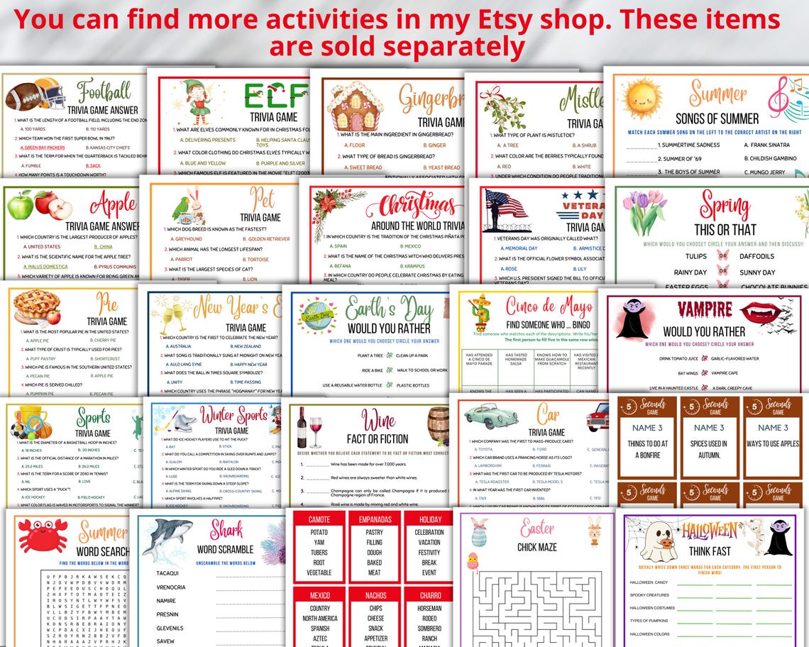 Mexican Food Trivia,mexican Party Game,fiesta Trivia Games,taco Party ...