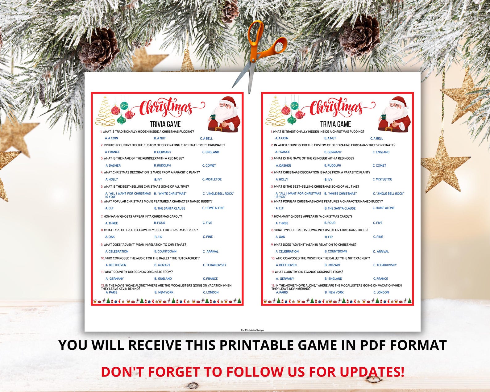Christmas Trivia Game,holiday Trivia Questions,fun Christmas Quiz ...