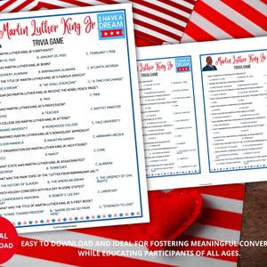 Martin Luther King Jr Trivia Game,mlk Jr Day Trivia,america History ...