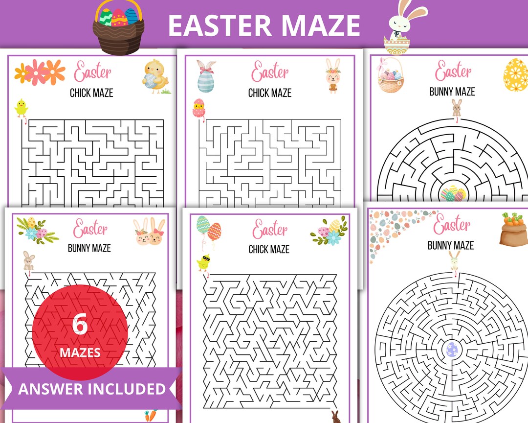 Easter Maze Printable, Easter Games, Easter Activities for Kids,indoor ...