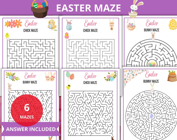 Easter Bunny Shaped Maze Game Digital SVG File for Glowforge or Similar ...