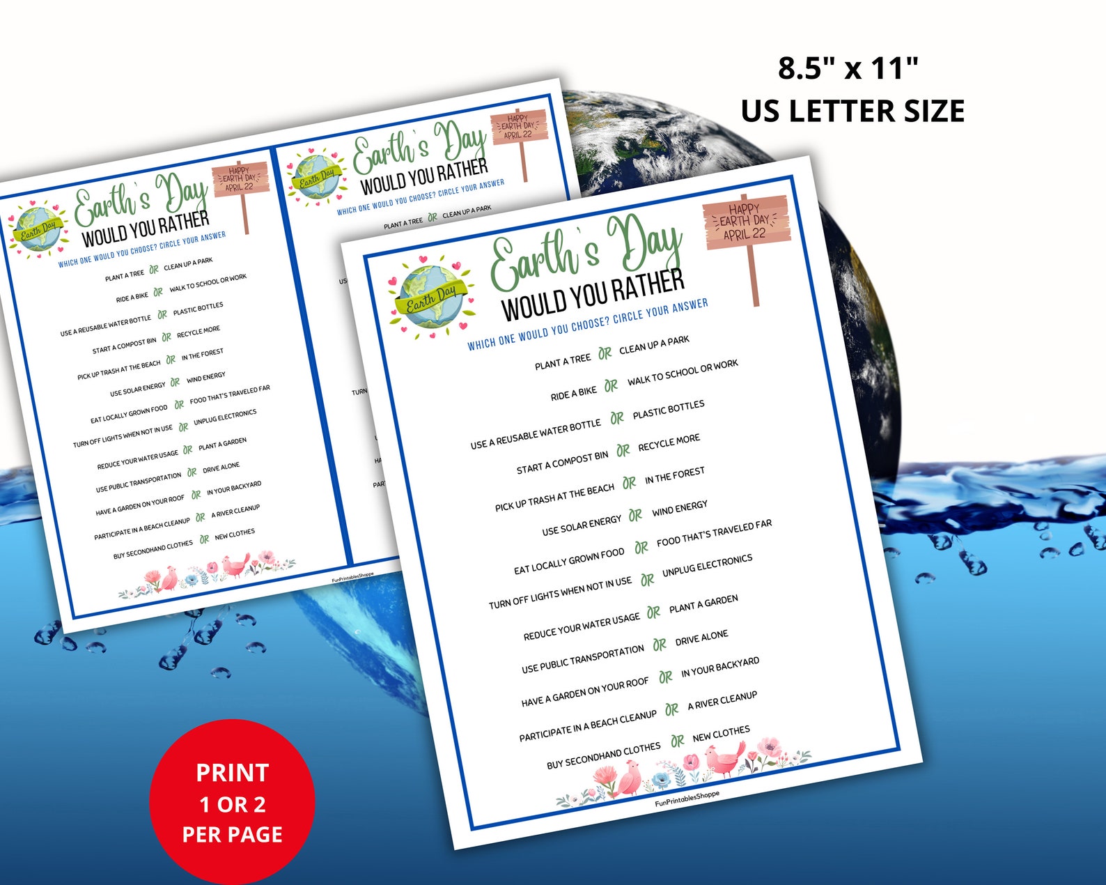 Earth Day Would You Rather Game, This or That Game,earth Day Activity ...