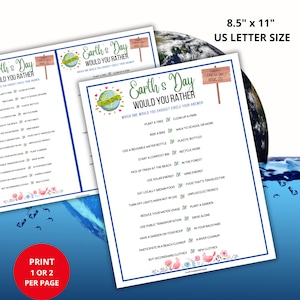 Earth Day Would You Rather Game, This or That Game,earth Day Activity ...