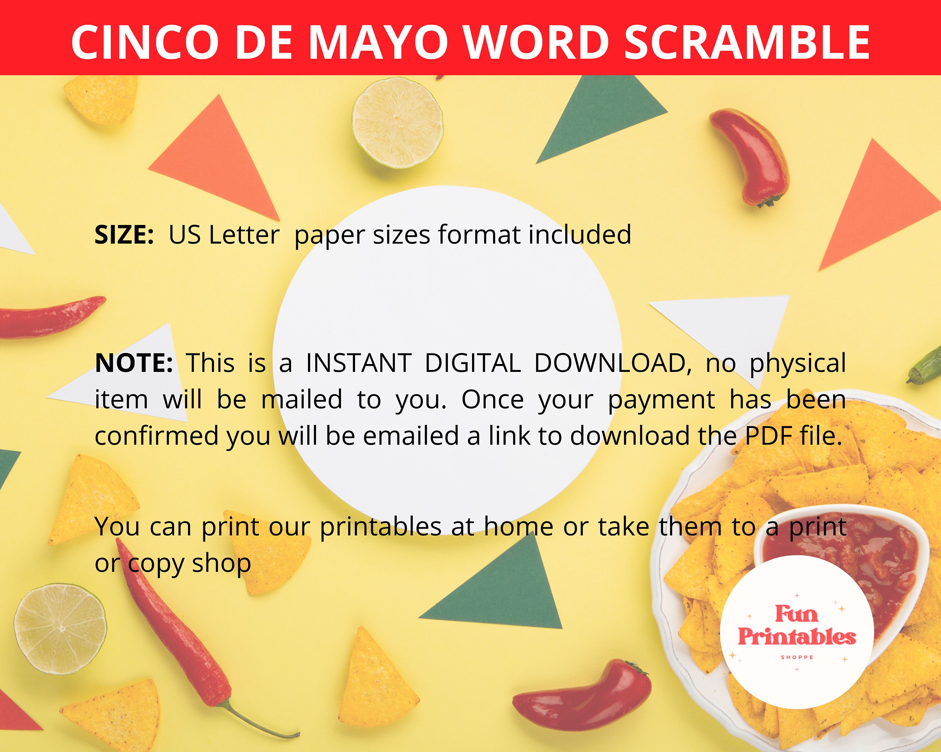 Cinco De Mayo Word Scramble Game, Word Game,mexican Party Games,cinco ...
