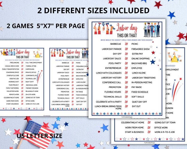 Labor Day This or That,labor Day Party Games,labor Day Activity,labor ...