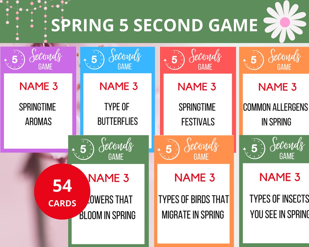 Spring 5 Second Game, Ice Breaker Games,spring Activity Kids,spring ...
