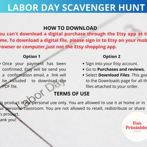 Labor Day Scavenger Hunt,labor Day Treasure Hunt,america Scavenger Hunt ...