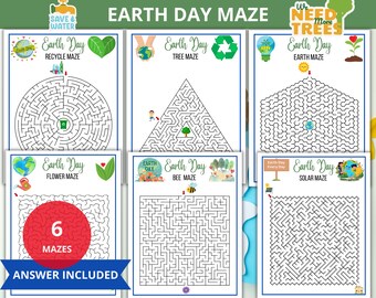 Earth Day Maze Printable,earth Day Games,earth Day Activities,indoor ...