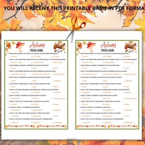 Fall Trivia Game,autumn Trivia Quiz,fall Party Game,autumn Activity ...