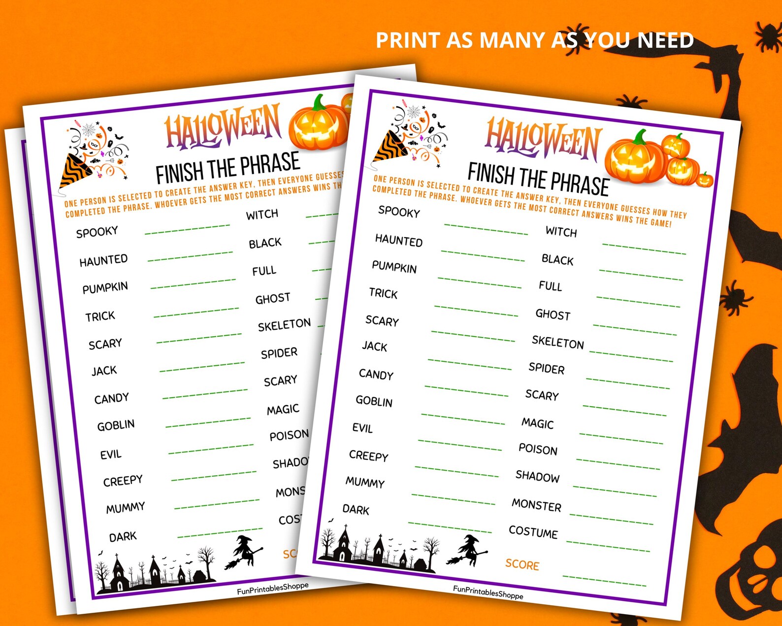 Halloween Finish the Phrase,halloween Party Game,halloween Quiz ...