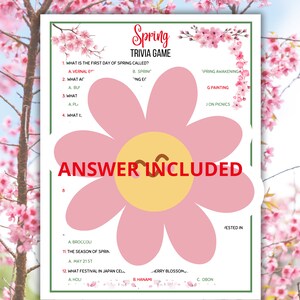 Spring Trivia Game, Fun Spring Questions, Spring Activity for Kids ...