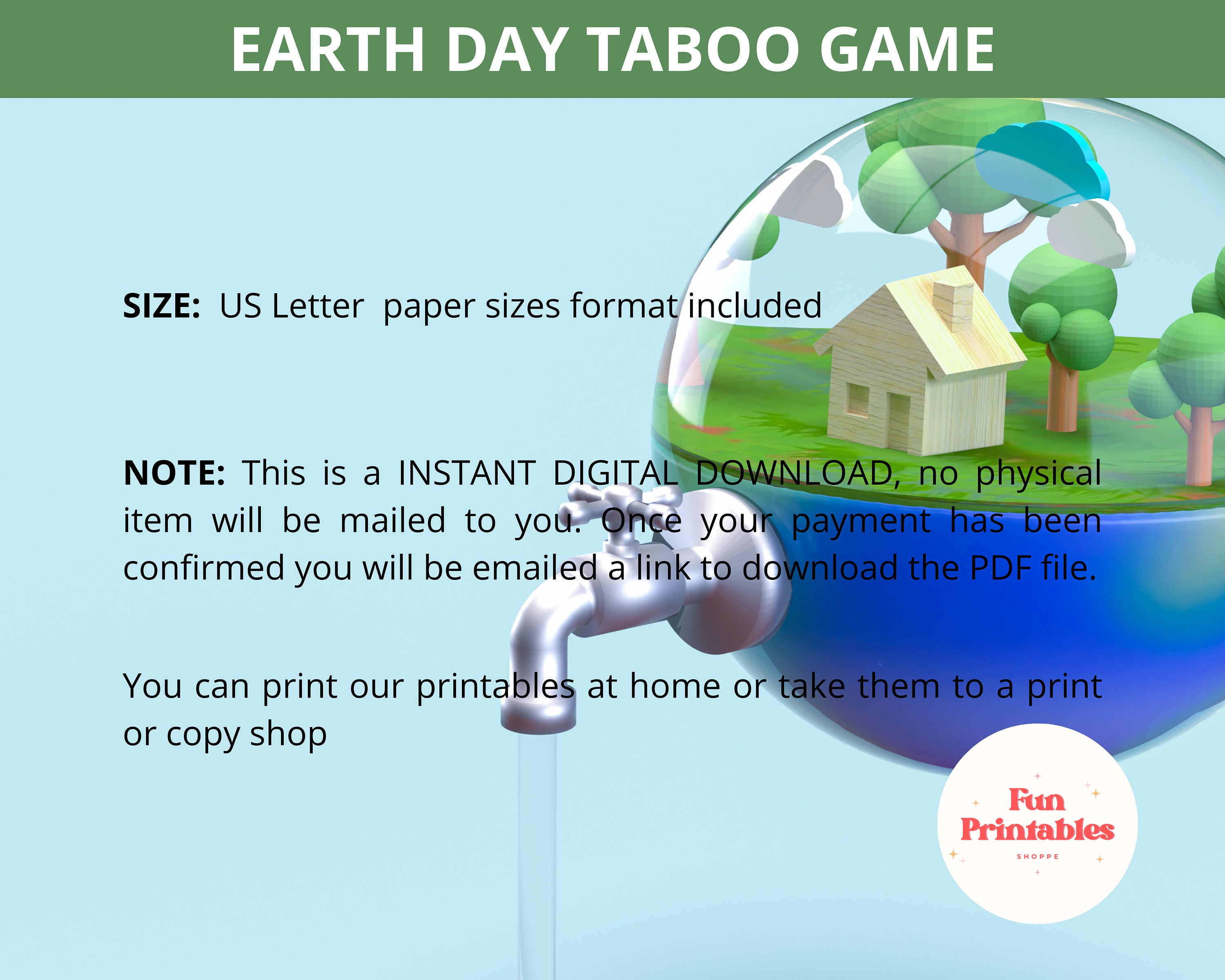 Earth Day Taboo Card Game,taboo Game, Earth Day Activity,spring ...