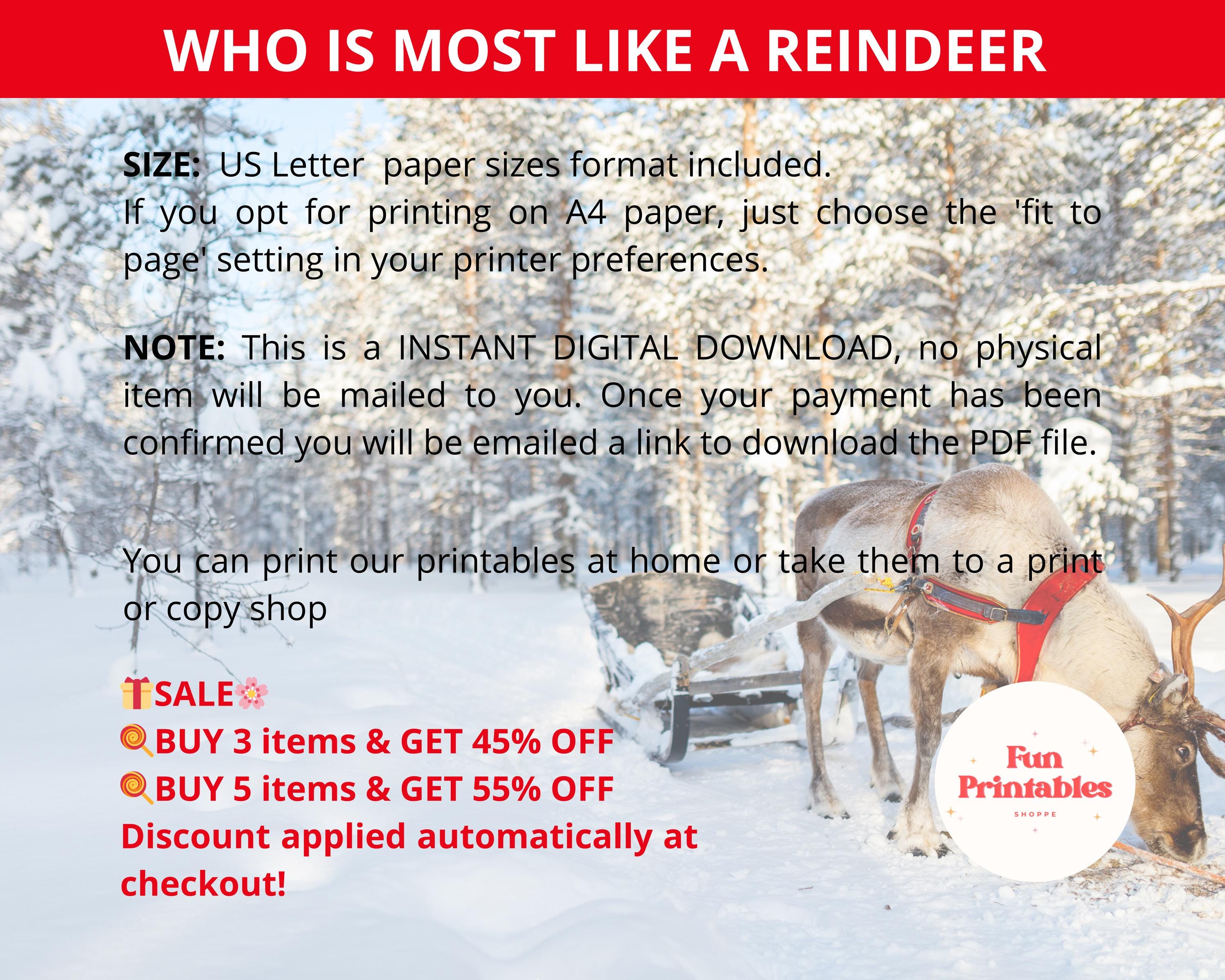 Who is Most Like Reindeer Game,holiday Reindeer Trivia,christmas Party ...