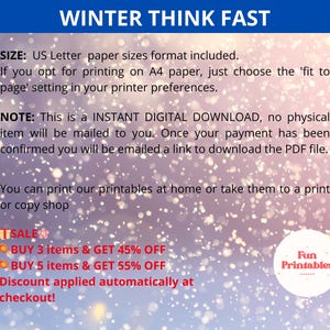 Winter Think Fast Game,winter Word Party Game,winter Office Game,winter ...